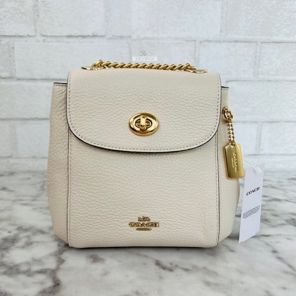 Coach | Bags | Coach Convertible Mini Backpack Crossbody In Goldchalk ...
